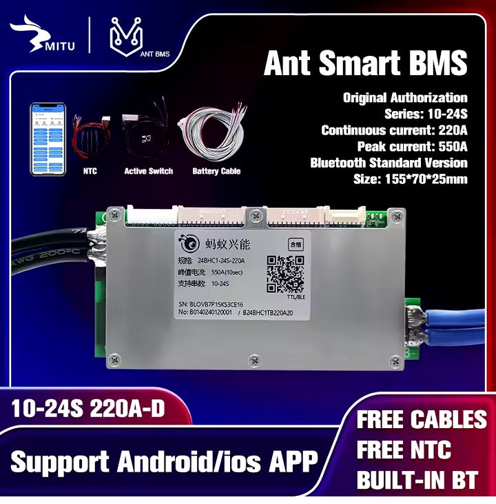 Ant Smart bms 10-24Series 220A 550A 24V 36V 48V 72V Lifepo4 Li-ion LTO – Project SR