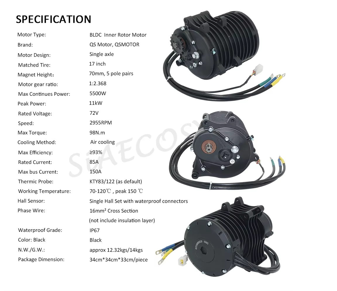3000W V3 Mid Drive Motor for electric Dirt Bike, Go Kart, ATV, Motorcy ...
